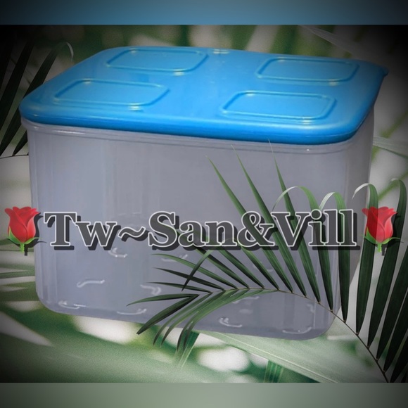 Tupperware | Kitchen | Tupperware Square Clear Mates Clear With Blue 5 ...